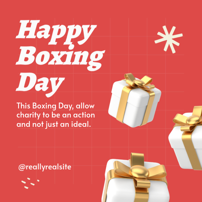 Red Professional Happy Boxing Day Instagram Post Template | PosterMyWall