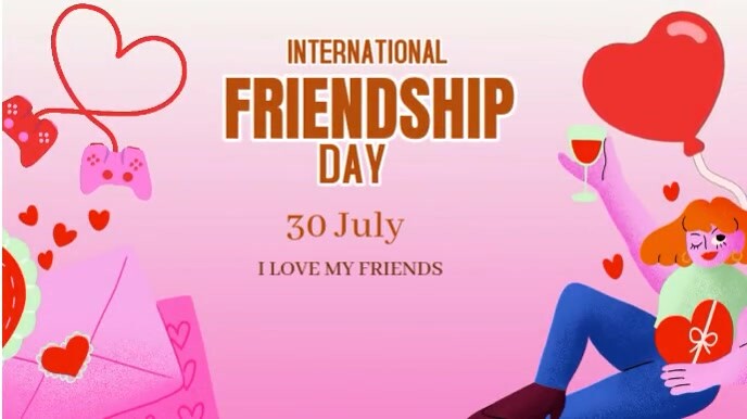 Copy of Red Professional Happy Friendship Day Video Digital Display (16 ...