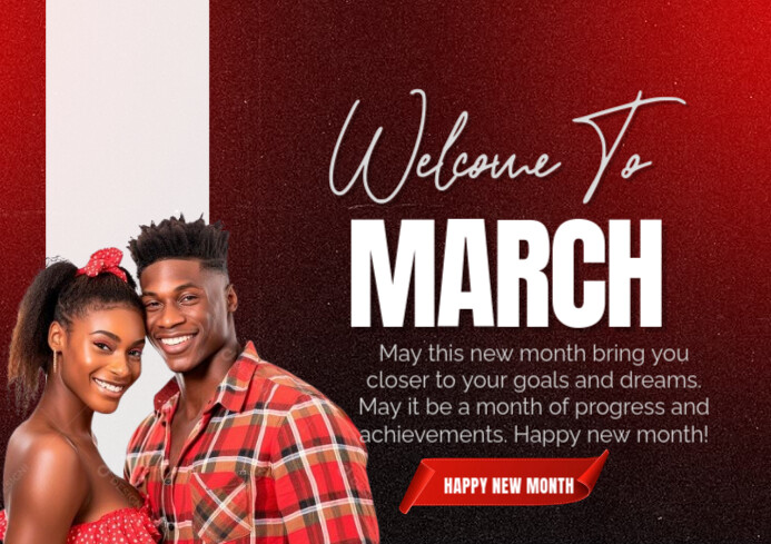 Red Professional Happy New Month A4 Template | PosterMyWall