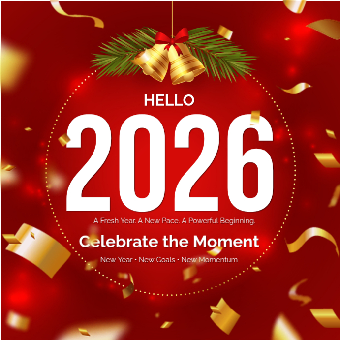 Red Professional Happy New Year 2026 Flyer – Modern Celebration ...