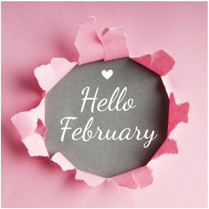 Red Professional Hello February Instagram Post Template | PosterMyWall