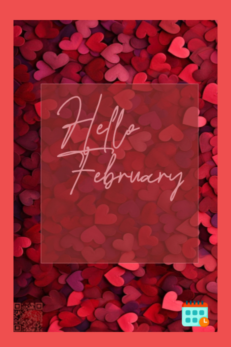 Red Professional Hello February Poster Template | PosterMyWall