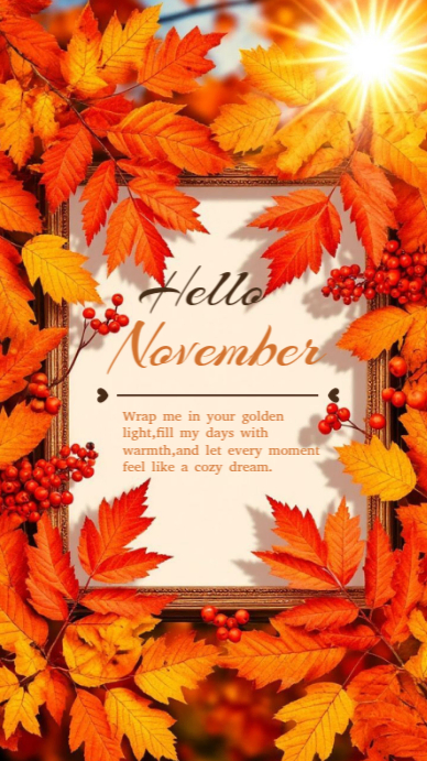 Hello November Template | PosterMyWall