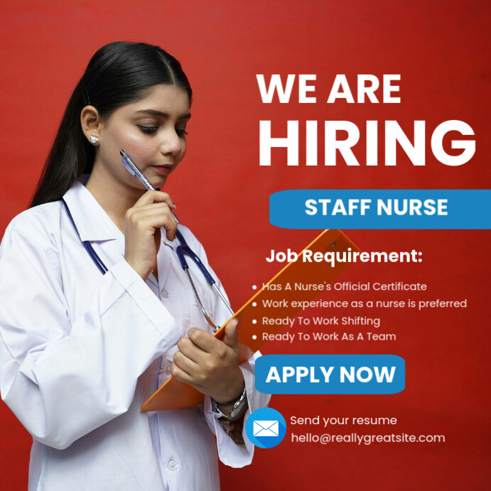 Red Professional Hiring Instagram Post Template | PosterMyWall