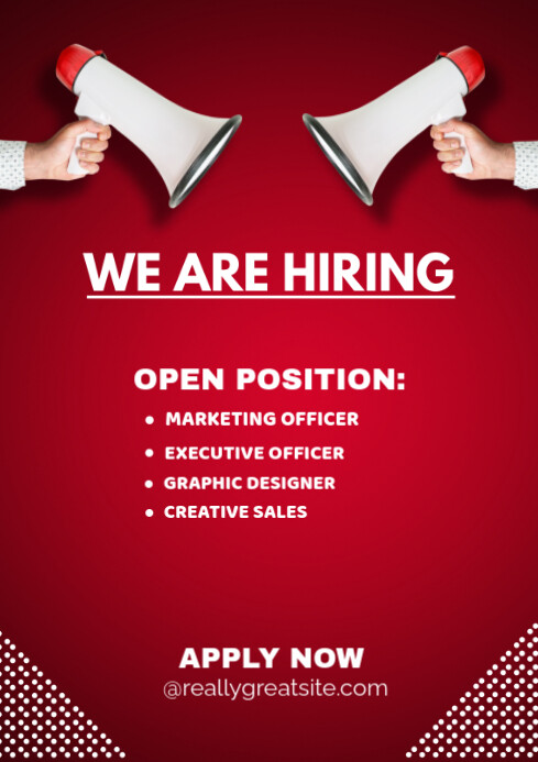 Copy of Red Professional Hiring Poster A2 | PosterMyWall