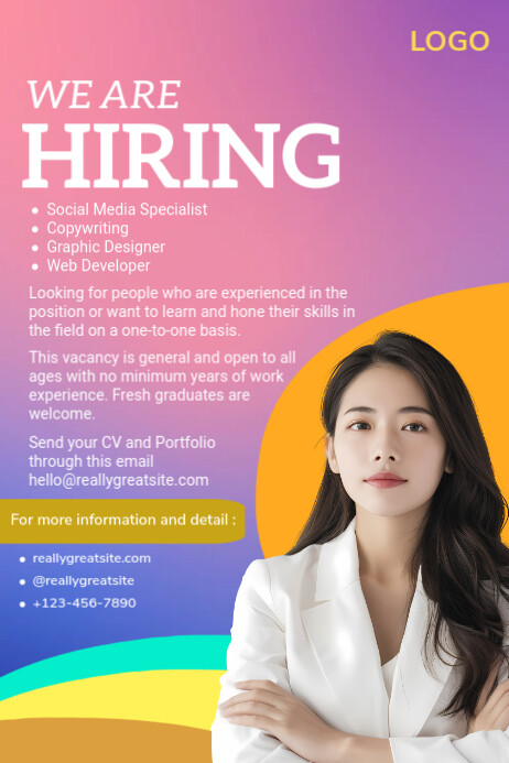 Copy of Red Professional Hiring Poster | PosterMyWall
