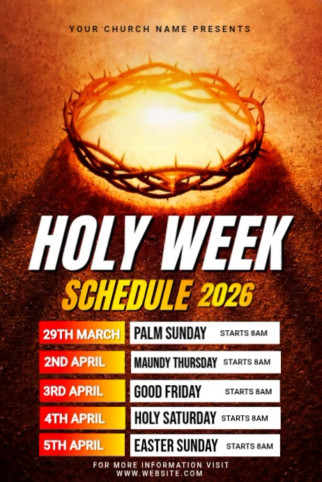 Red Professional Holy Week Schedule Poster Video Template | PosterMyWall