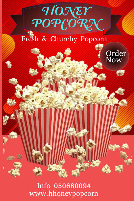 Copy of Red Professional Honey Popcorn Poster | PosterMyWall