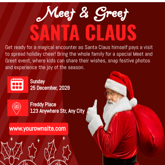Copy of Red Professional Illustrative Santa Claus Meet And Greet Post ...