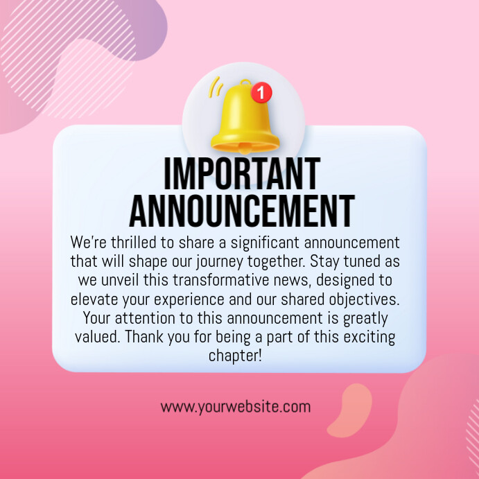 Red Professional Important Announcement Instagram Post Template ...
