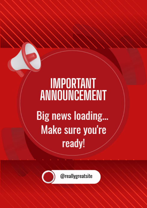 Modèle Red Professional Important Announcement Post A4 | PosterMyWall