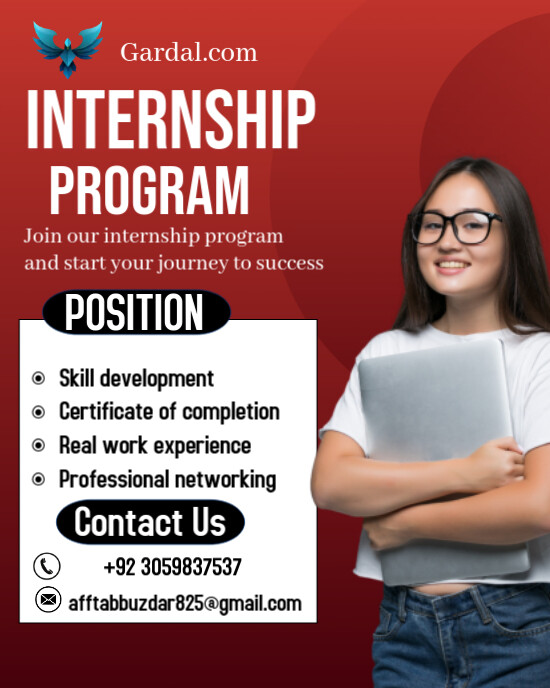 Copy of Red Professional Internship Poster Design Instagram Portrait ...
