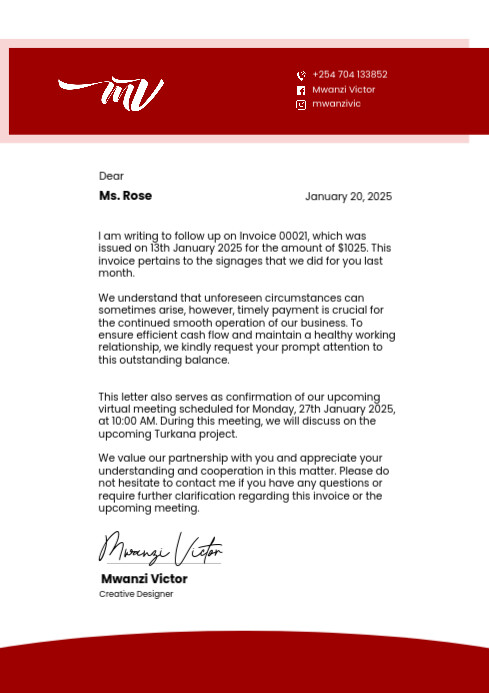 Red Professional LetterHead A4 Template | PosterMyWall