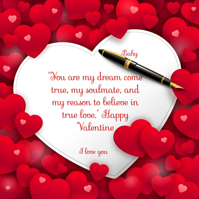 Red Professional Love Letter Templates Instagram Post | PosterMyWall