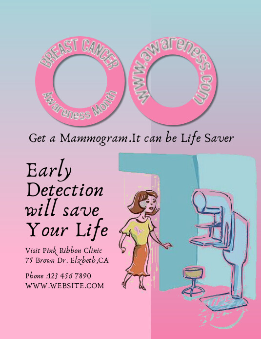 Red Professional Mammogram Flyer (us Letter) Template | PosterMyWall