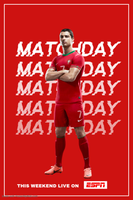 Copy of Red Professional Match Day Poster | PosterMyWall