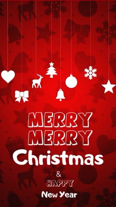 Red Professional Meery Christmas Digital Display (9:16) Template ...
