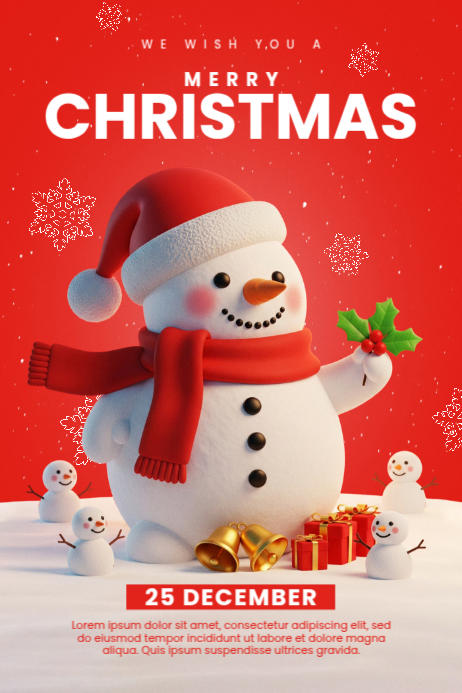 Red Professional Merry Christmas Greeting Design Poster Template ...