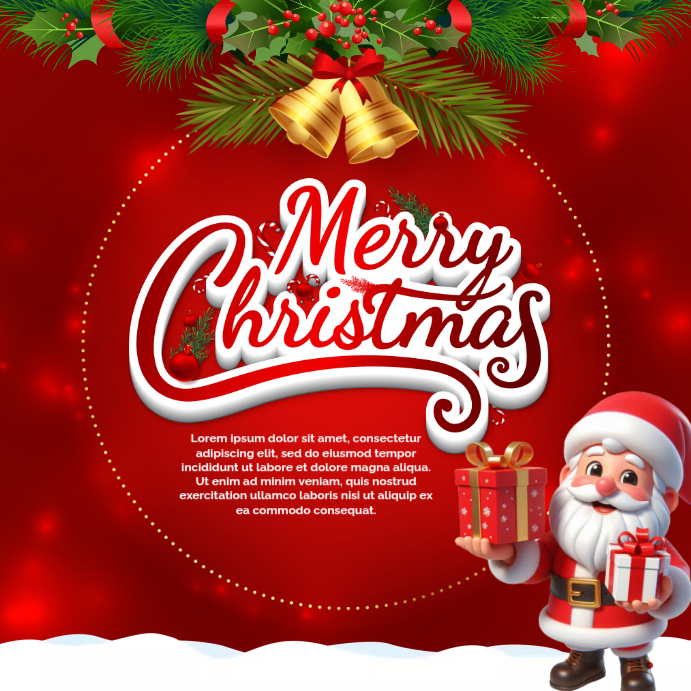 Red Professional Merry Christmas Instagram Post Template | PosterMyWall