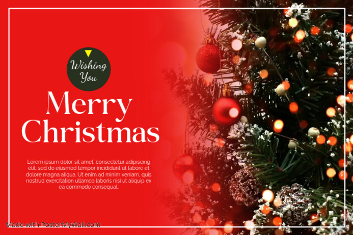 Red Professional Merry Christmas Poster Templat | PosterMyWall