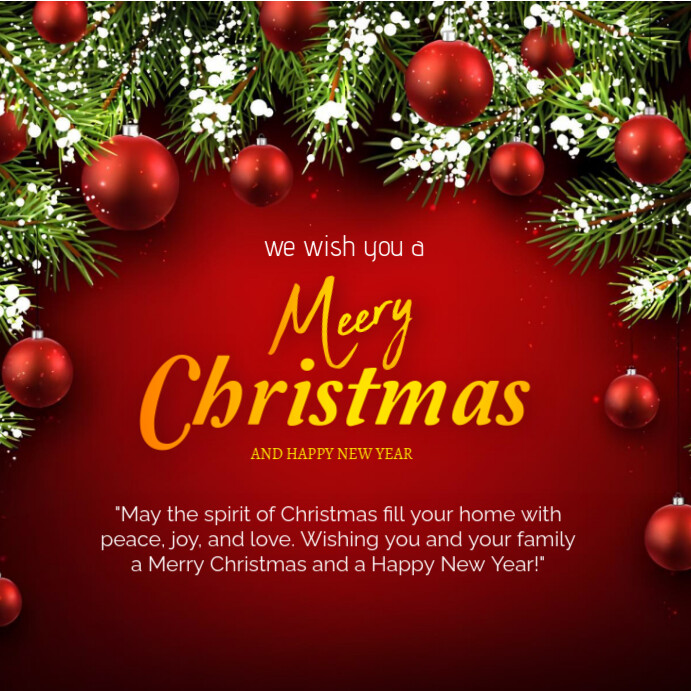 Plantilla de Red Professional Merry Christmas Wishes Instagram Post ...