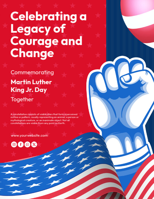 Red Professional Mlk Day Flyer (us Letter) Template | PosterMyWall