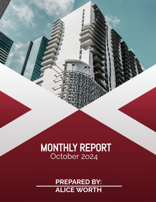 Red Professional Monthly Report Flyer (us Letter) Template | PosterMyWall