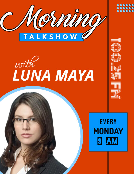 Red Professional Morning Talkshow Flyer (us L Template | PosterMyWall