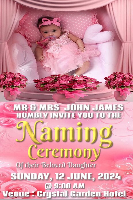 Copy of Red Professional Naming Ceremony And Child Dedication Poster ...