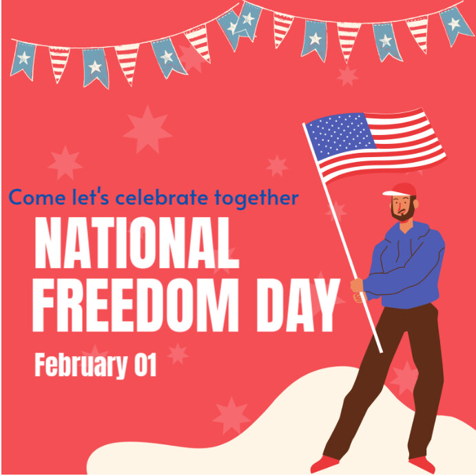 Red Professional National Freedom Day Celebration Instagram Post ...