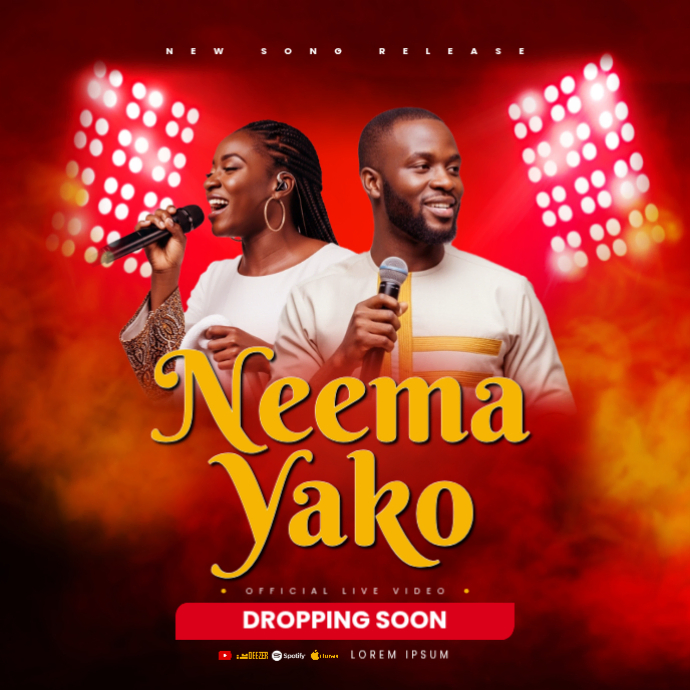 Red Professional Neema Yako - New Song Release Album Cover Template ...