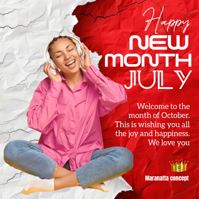 Red Professional New Month July Instagram Post Template | PosterMyWall