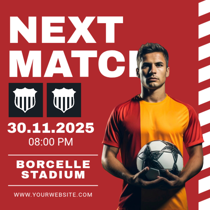 Red Professional Next Match Instagram Post Template | PosterMyWall