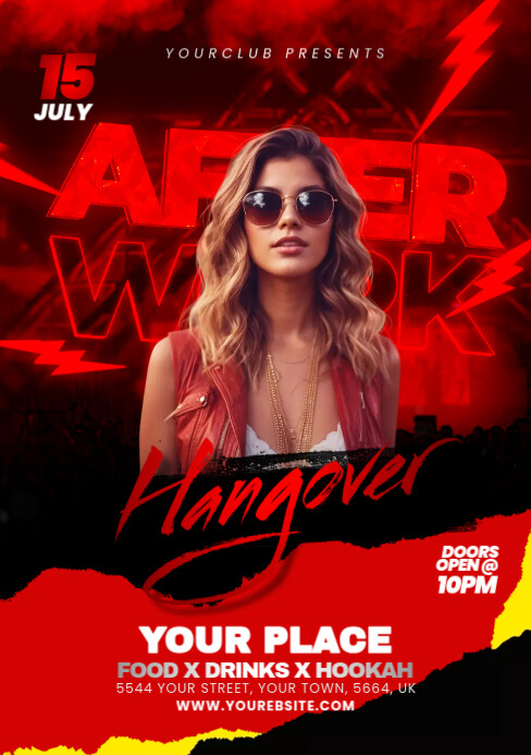 Red Professional Night Club Template | PosterMyWall