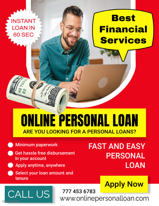Copy of Red Professional Online Personal Loan Flyer ( | PosterMyWall