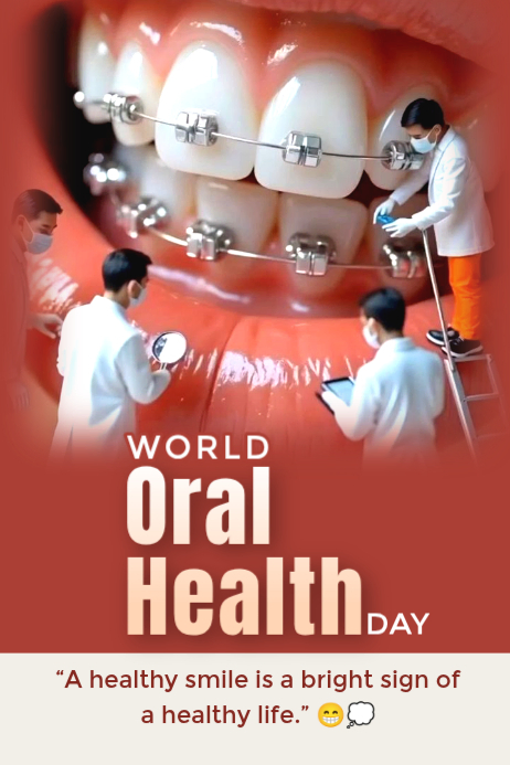 Plantilla de Red Professional Oral Health Awareness Poster | PosterMyWall