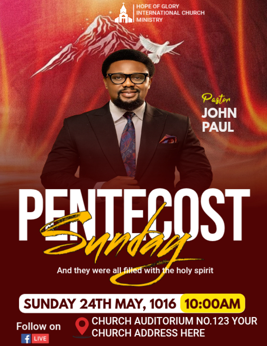 Pentecost Church Event Flyers Template | PosterMyWall