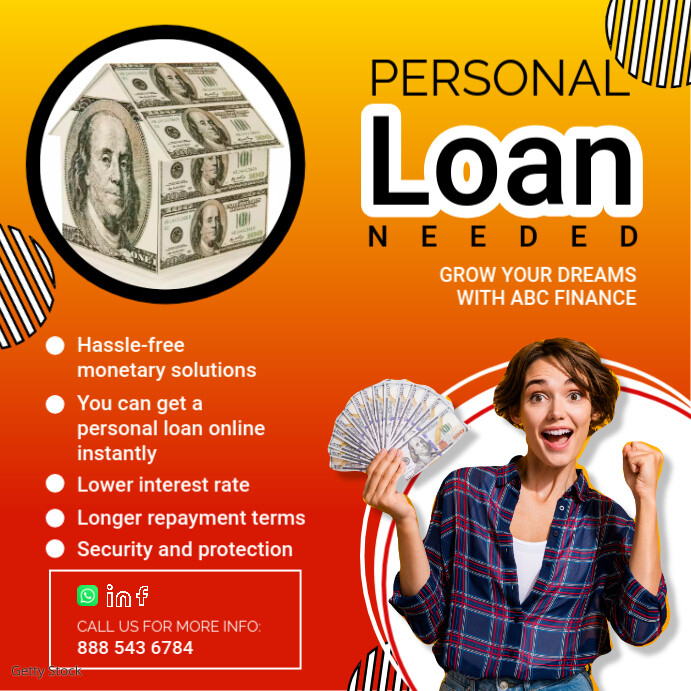 Copy of Red Professional Personal Loan Needed Instagram Post | PosterMyWall