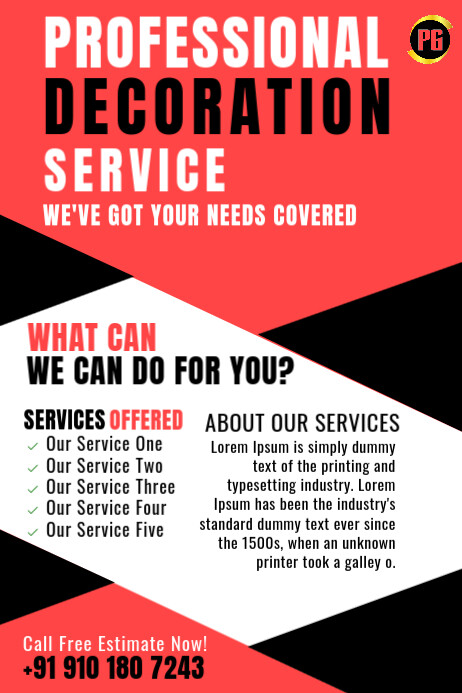 Copy of Red Professional Professional Decoration Service Poster ...
