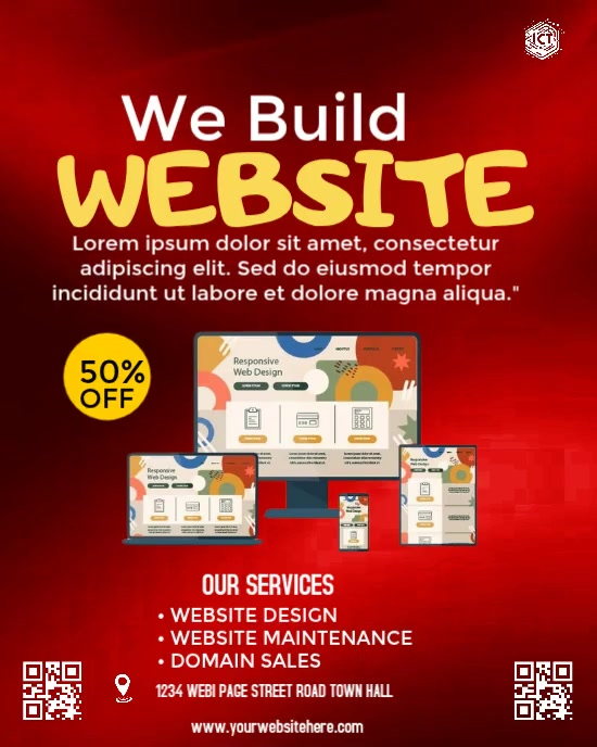 Plantilla de Red Professional Professional Website Design Services ...