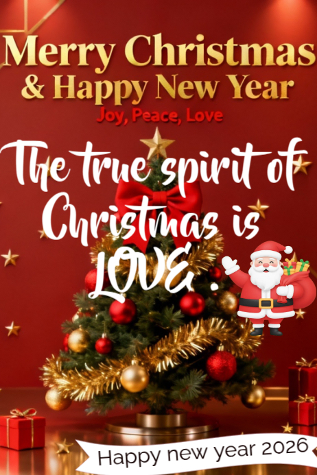 Red Professional Red Merry Christamas Poster Template | PosterMyWall