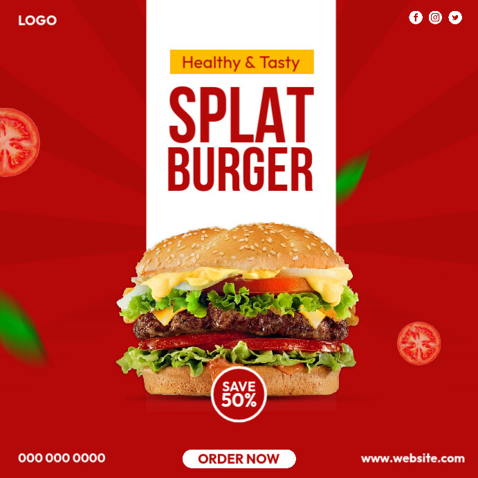 Red Professional Restaurant Instagram Post Template | PosterMyWall