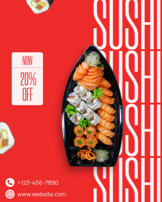 Red Professional Restaurant Menu Instagram Portrait Template | PosterMyWall