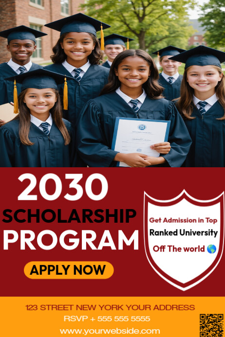 Red Professional Scholarship Program Poster Template | PosterMyWall