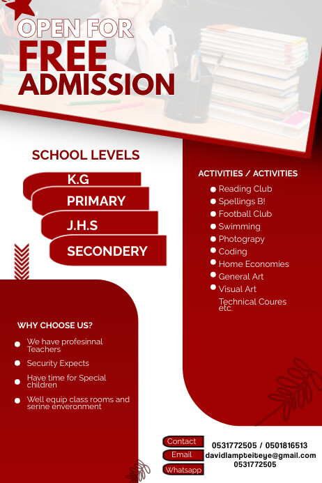 Red Professional School Poster Template | PosterMyWall