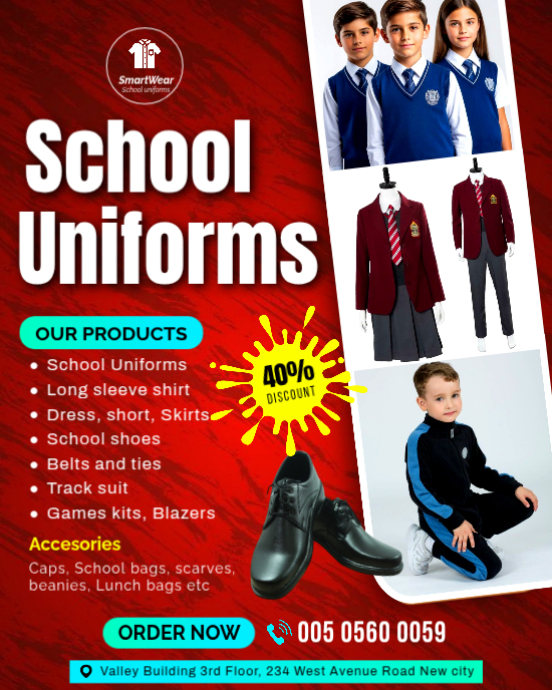 Red Professional School Uniforms Store College Student Games Skits ...