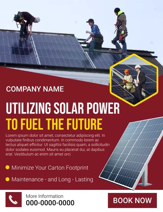 Red Professional Solar Power Flyer (us Letter Template | PosterMyWall