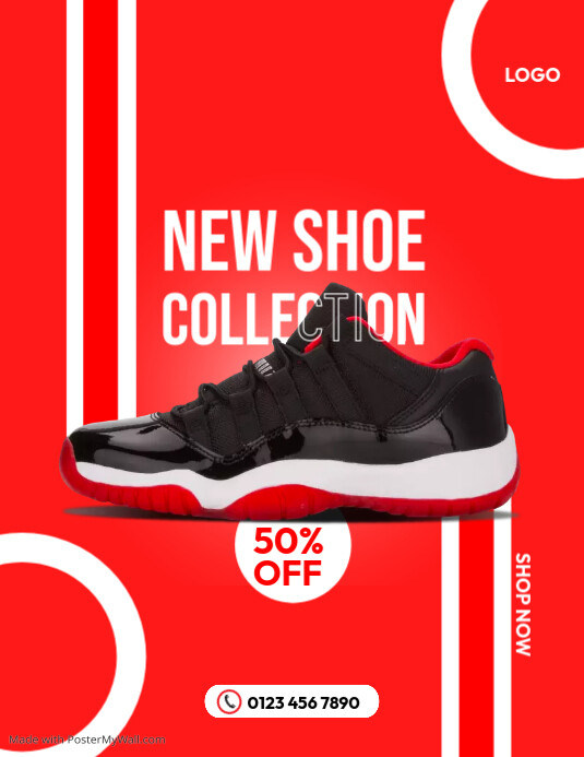 Red Professional Sports Shoes Ads Flyer (us Letter) Template | PosterMyWall