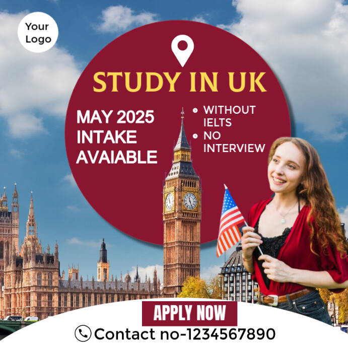 Copy of Red Professional Study In Uk Instagram Post | PosterMyWall