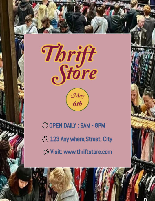 Red Professional Thrift Store Flyer (us Letter) Template | PosterMyWall